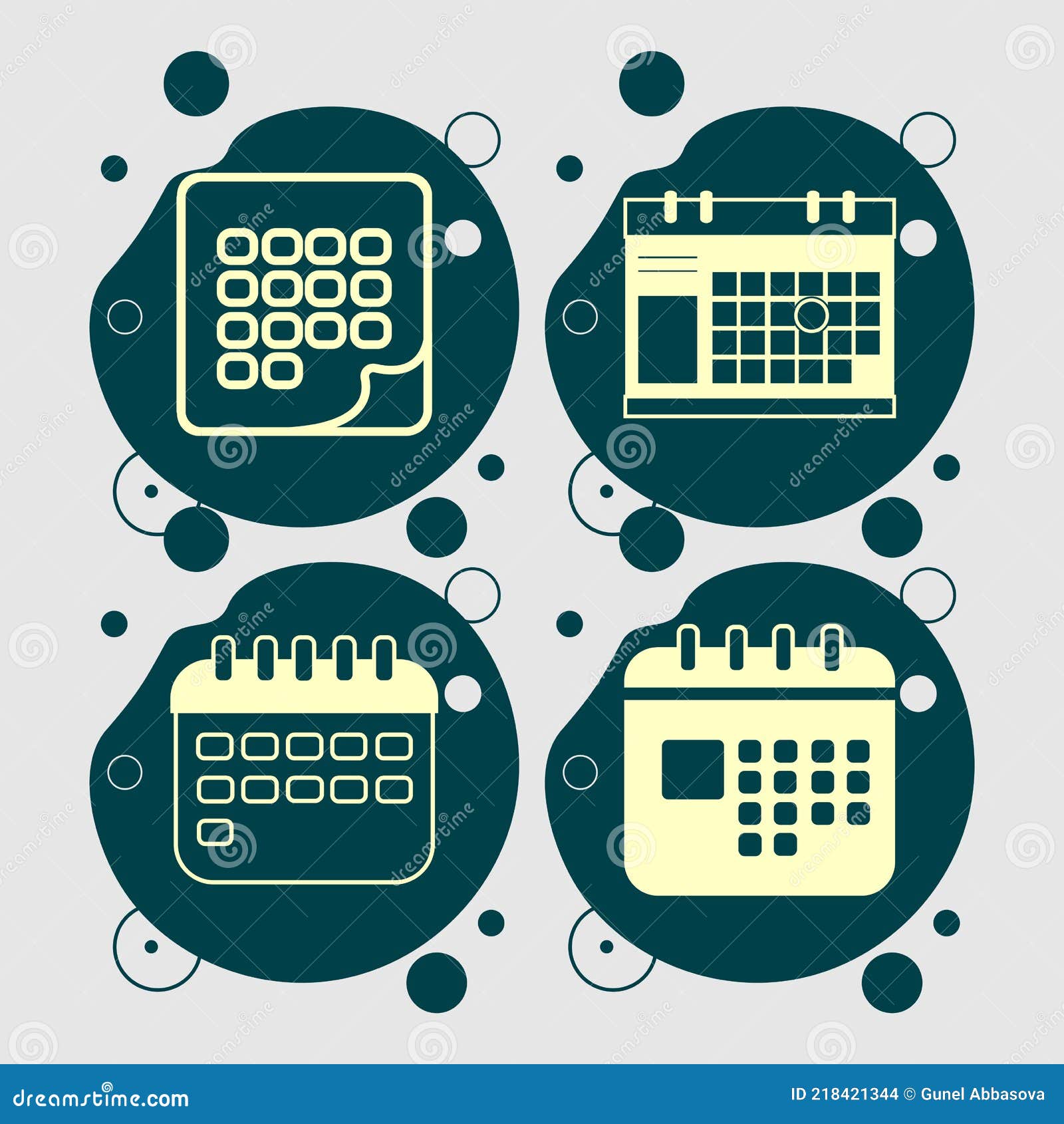 Calendar Icon Set with Month, Time Management, Calendars Icon Stock ...