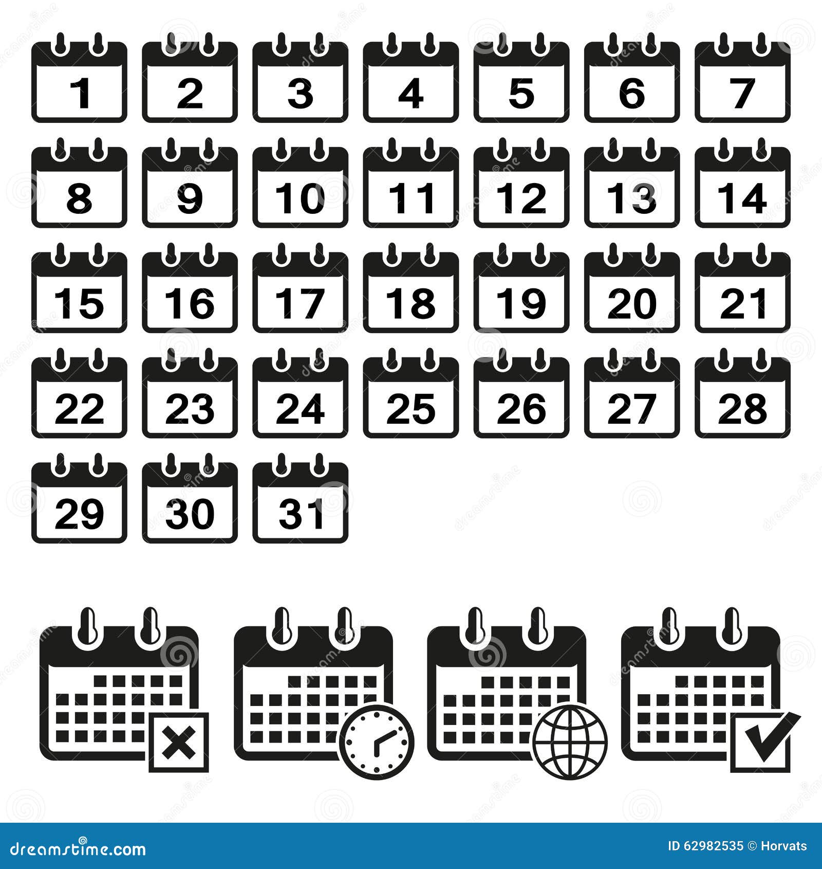 Calendar icon stock vector. Illustration of symbol, icons - 62982535