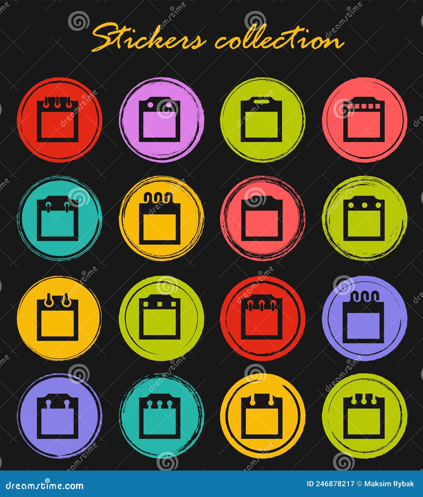 Calendar icon set stock vector. Illustration of event - 246878217