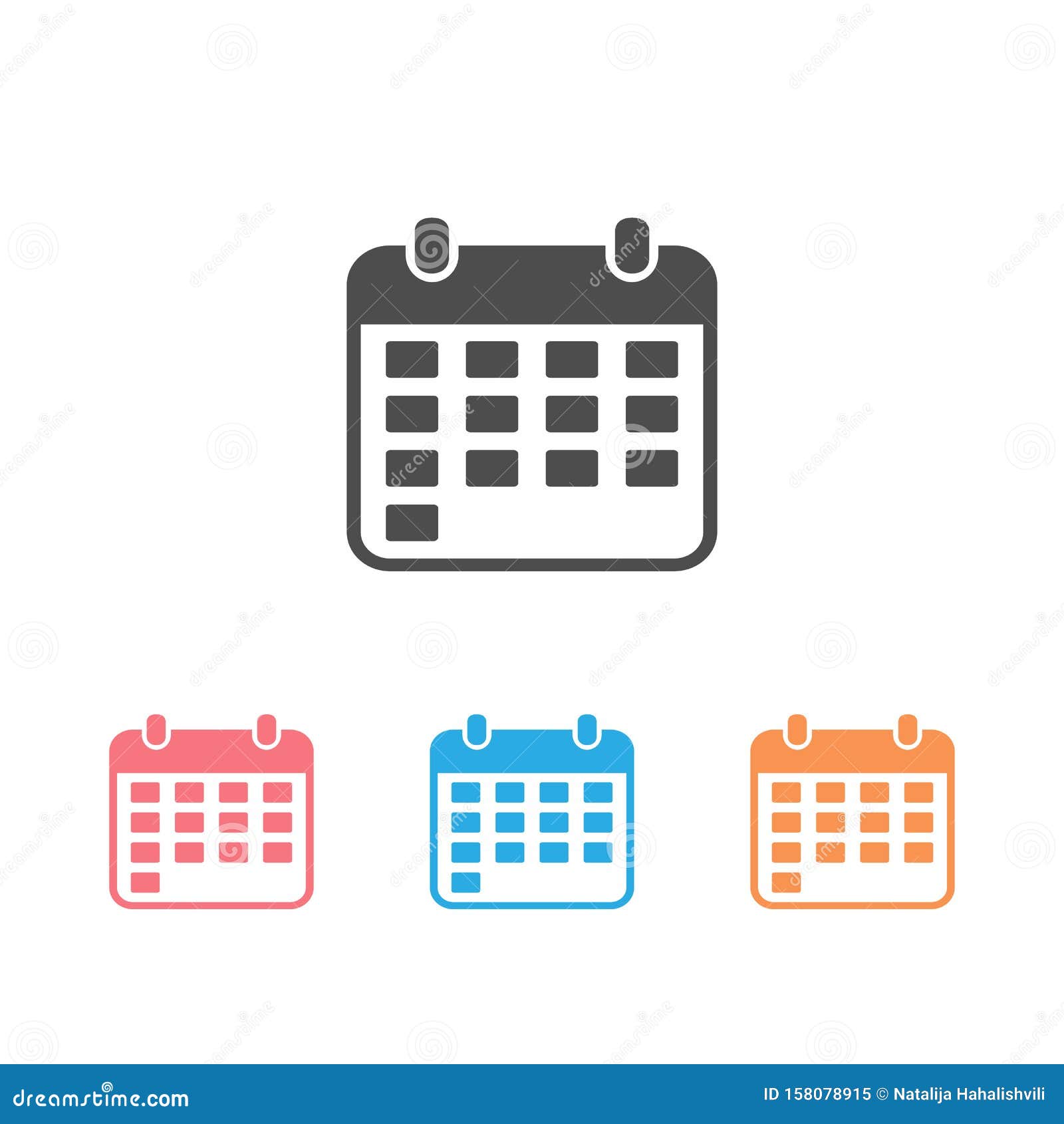 Calendar Icon Set on White. Logo Stock Vector - Illustration of holiday ...