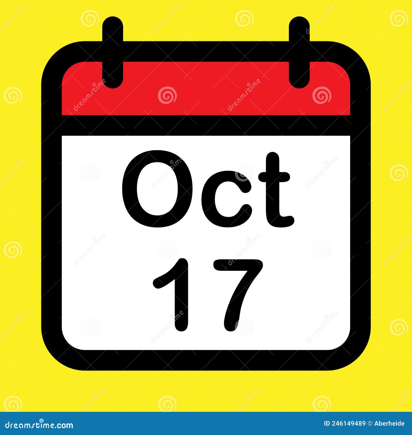 Calendar Icon Seventeenth October Stock Vector - Illustration of ...