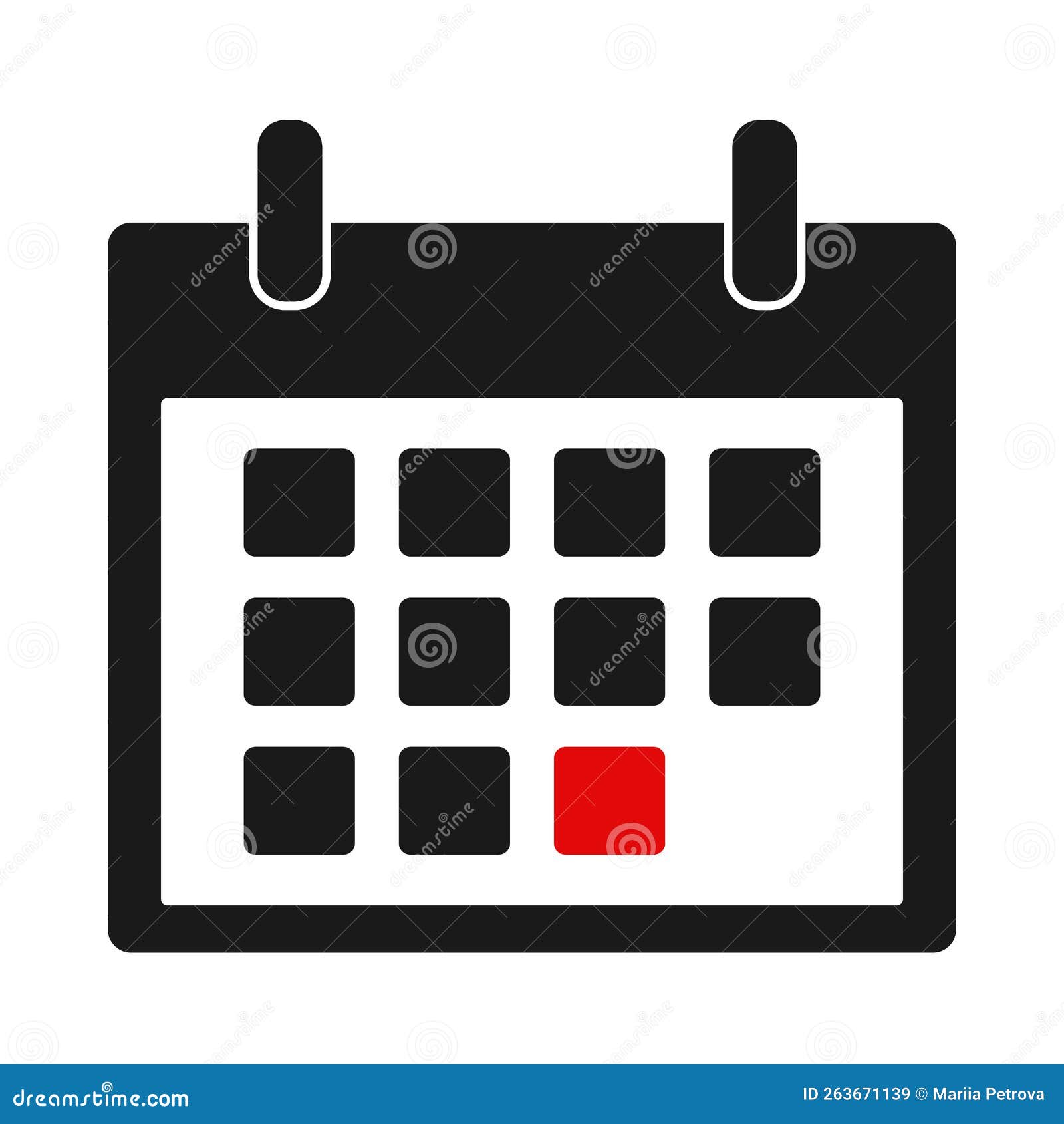 Calendar Icon. Simple Flat Design Stock Vector - Illustration of ...