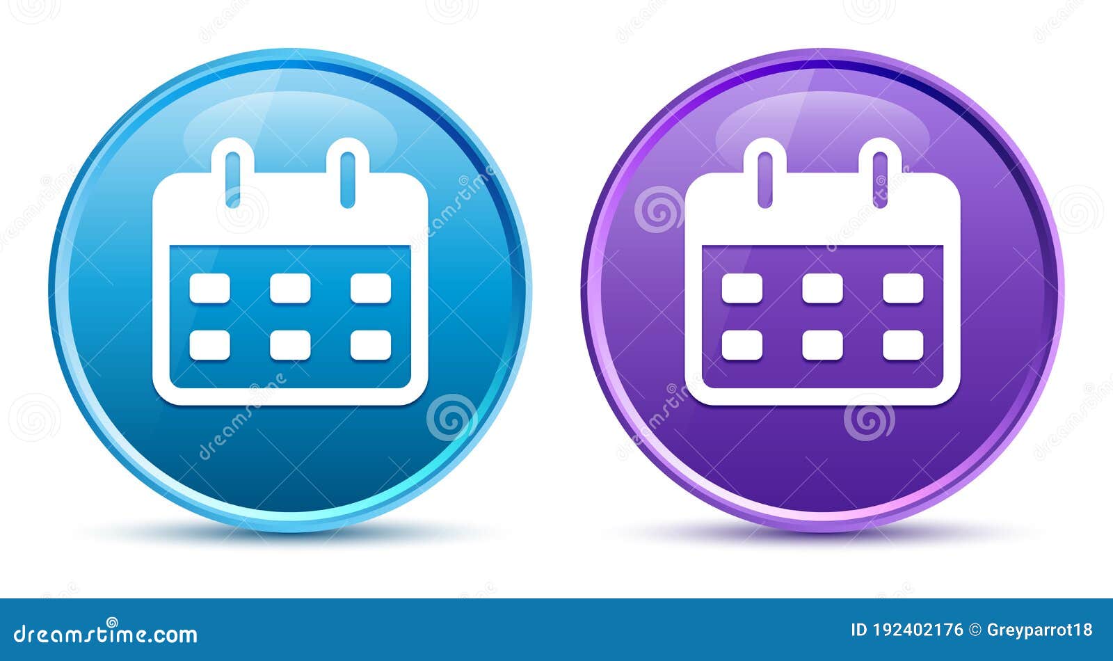 Calendar Icon Sleek Soft Round Button Set Illustration Stock Vector ...