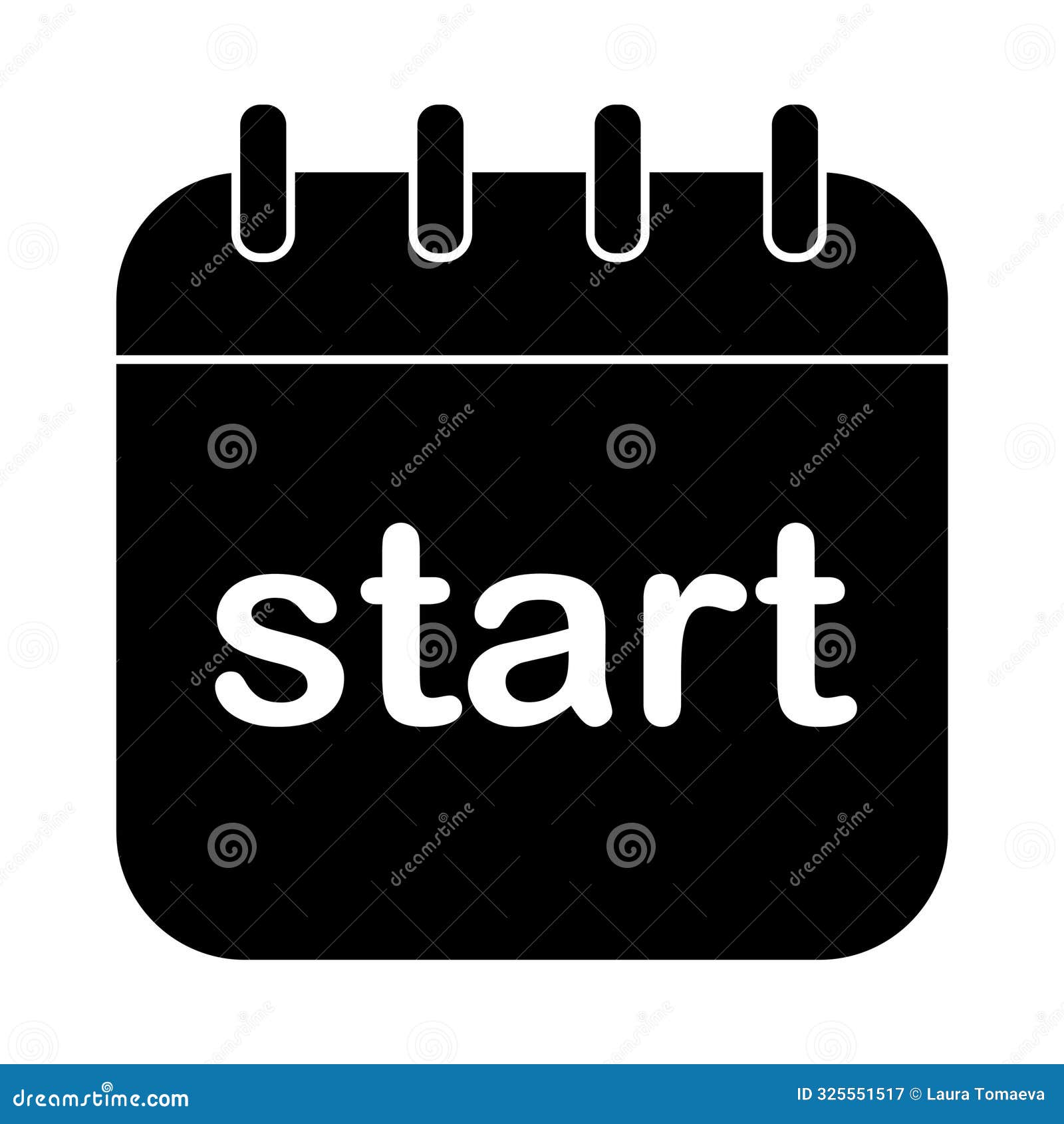 Calendar Icon with "Start" Text on White Background, Symbolizing New ...
