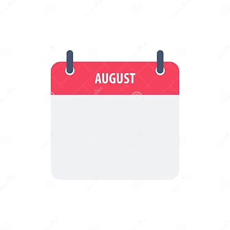 Calendar Icon Symbol August Simple Design Stock Vector - Illustration ...