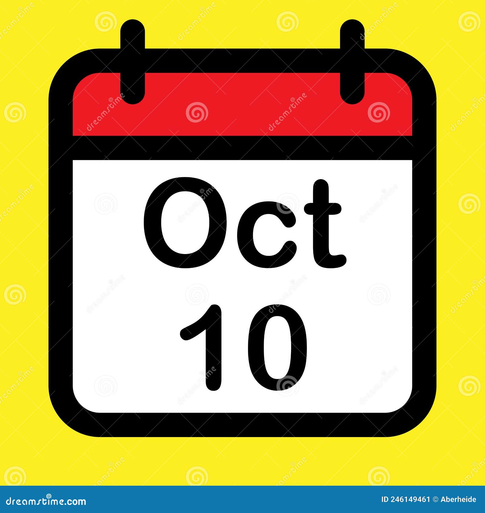 Calendar Icon Tenth October Stock Vector - Illustration of abstract ...