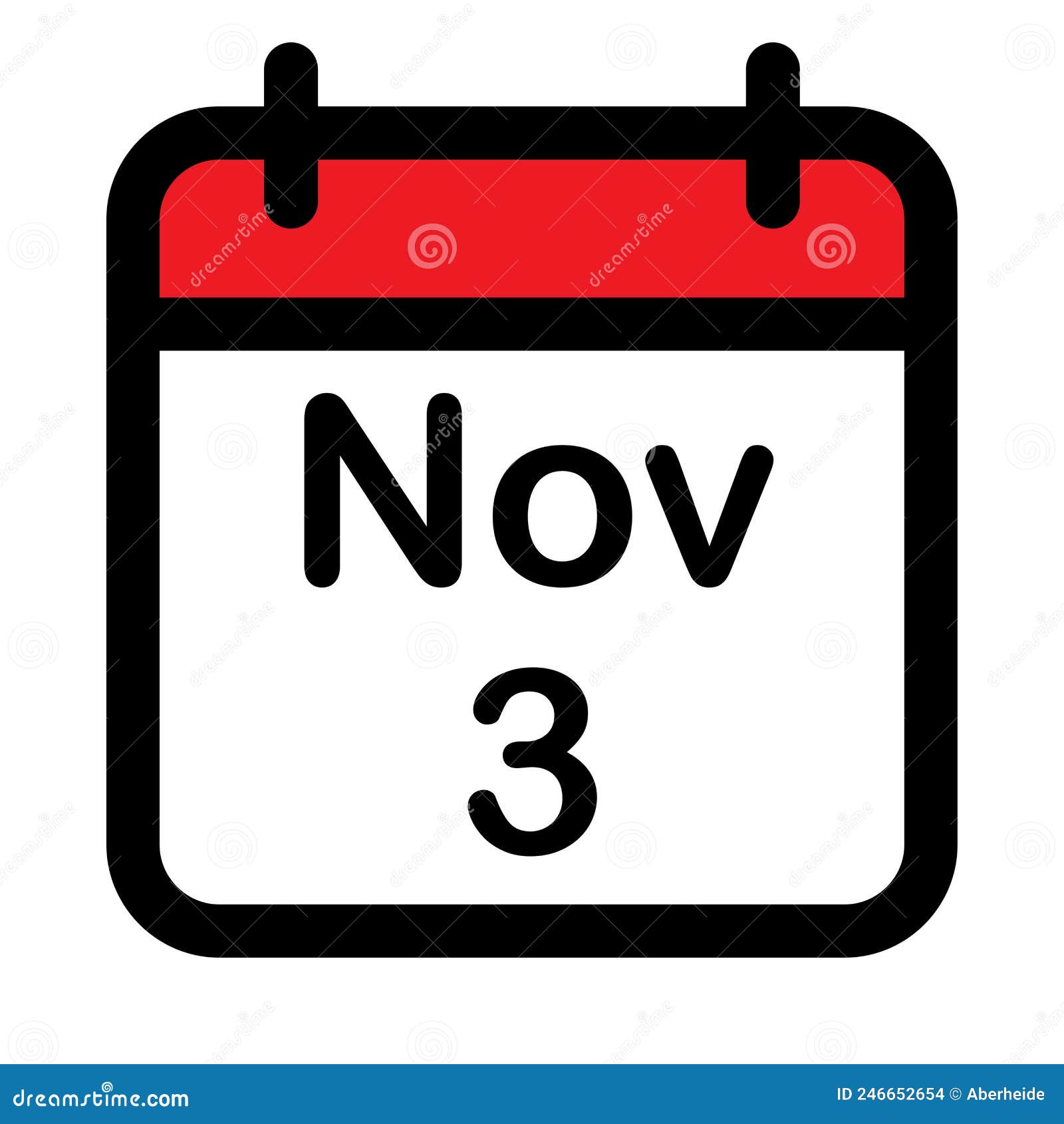 Calendar Icon with Third November Stock Vector - Illustration of icon ...