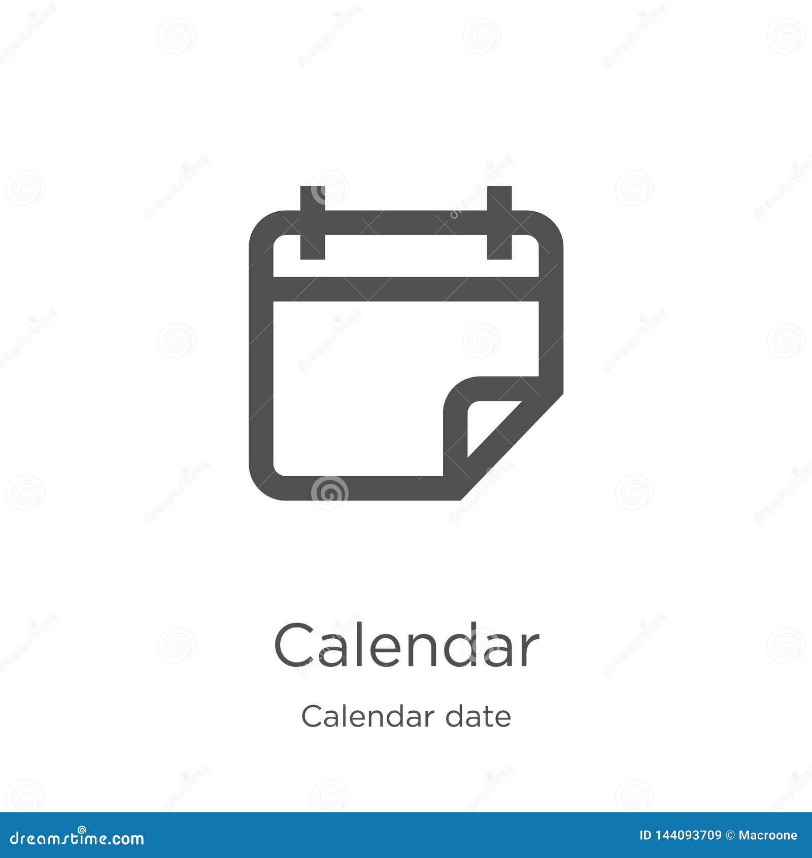 Calendar Icon Vector from Calendar Date Collection. Thin Line Calendar ...