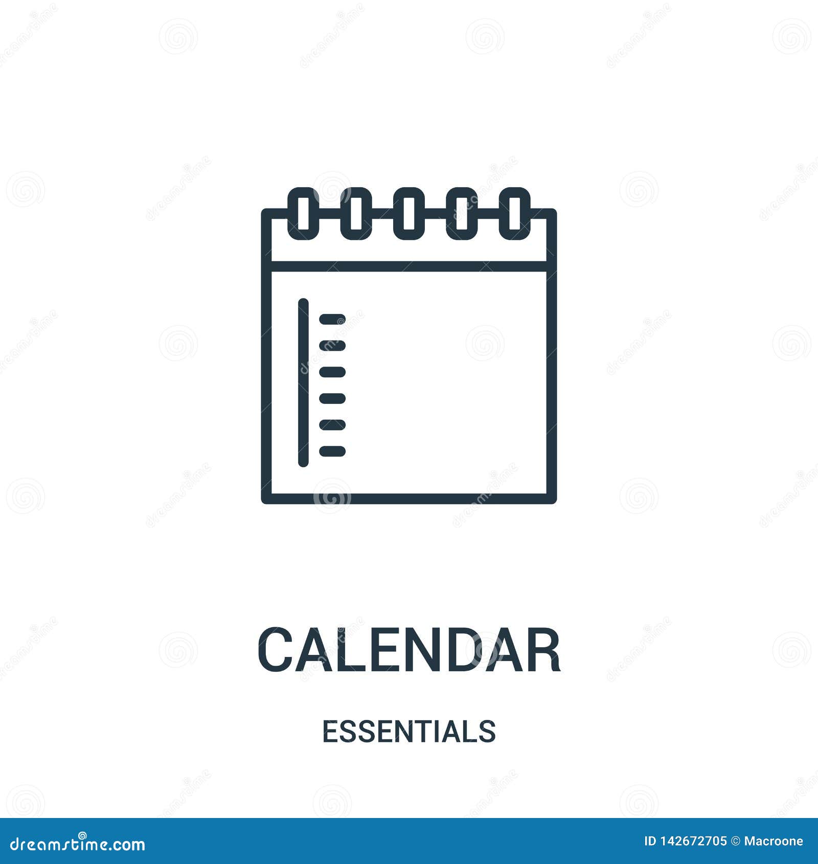 Calendar Icon Vector from Essentials Collection. Thin Line Calendar ...