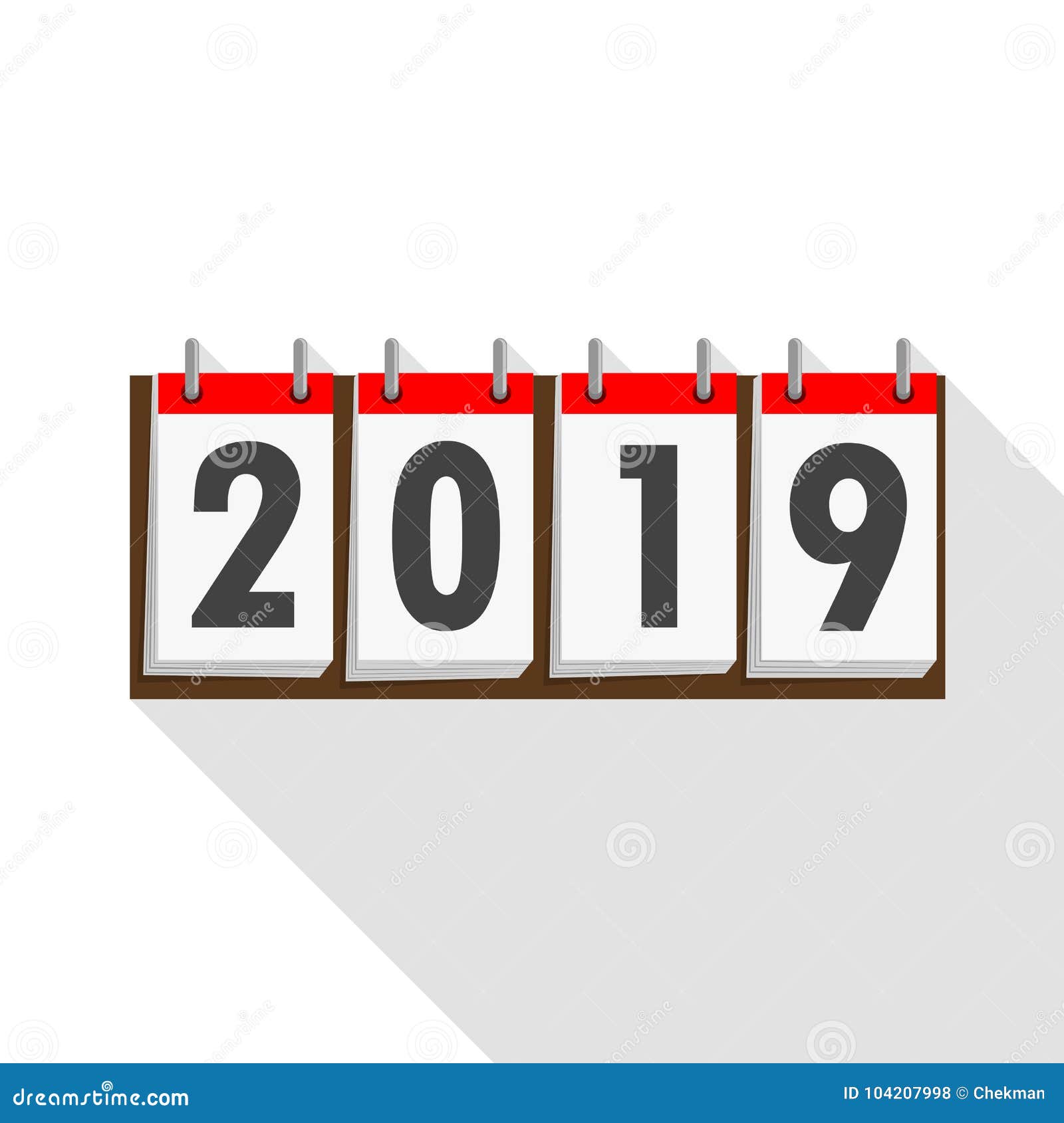 Calendar Icon 2019. Vector Illustration. Stock Illustration ...