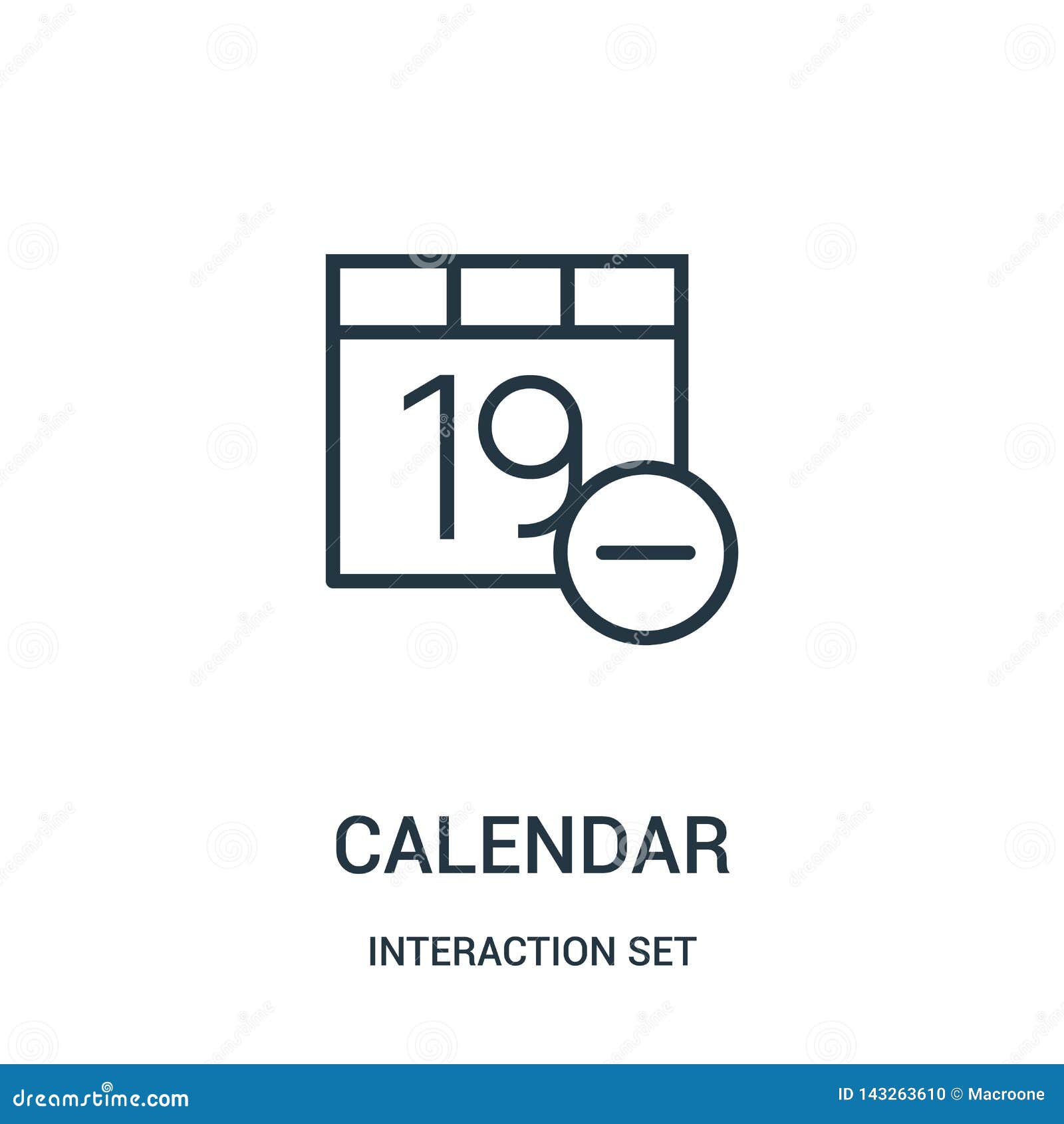 Calendar Icon Vector from Interaction Set Collection. Thin Line ...