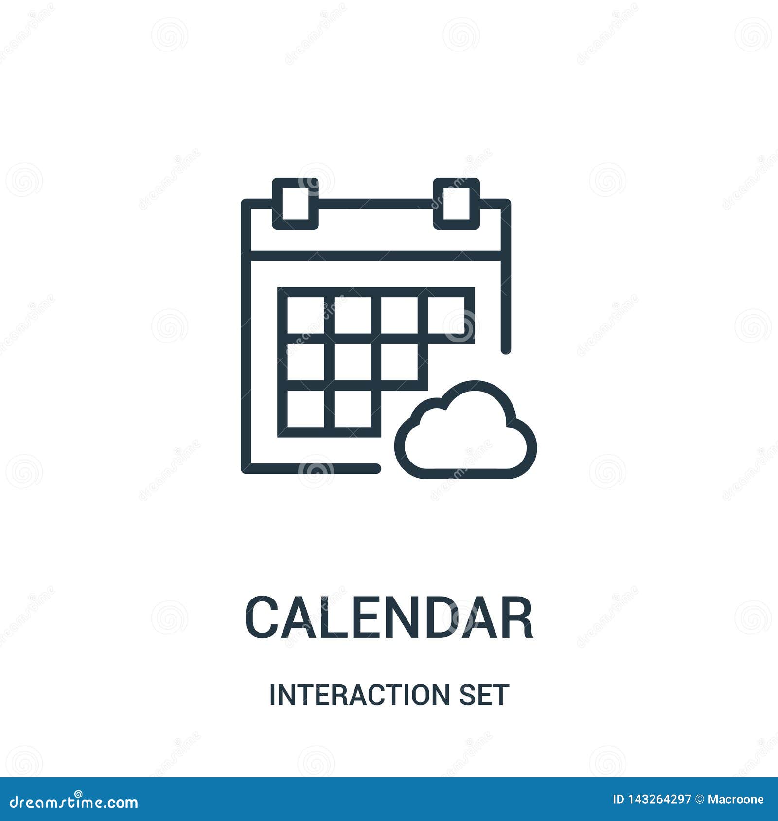 Calendar Icon Vector from Interaction Set Collection. Thin Line ...