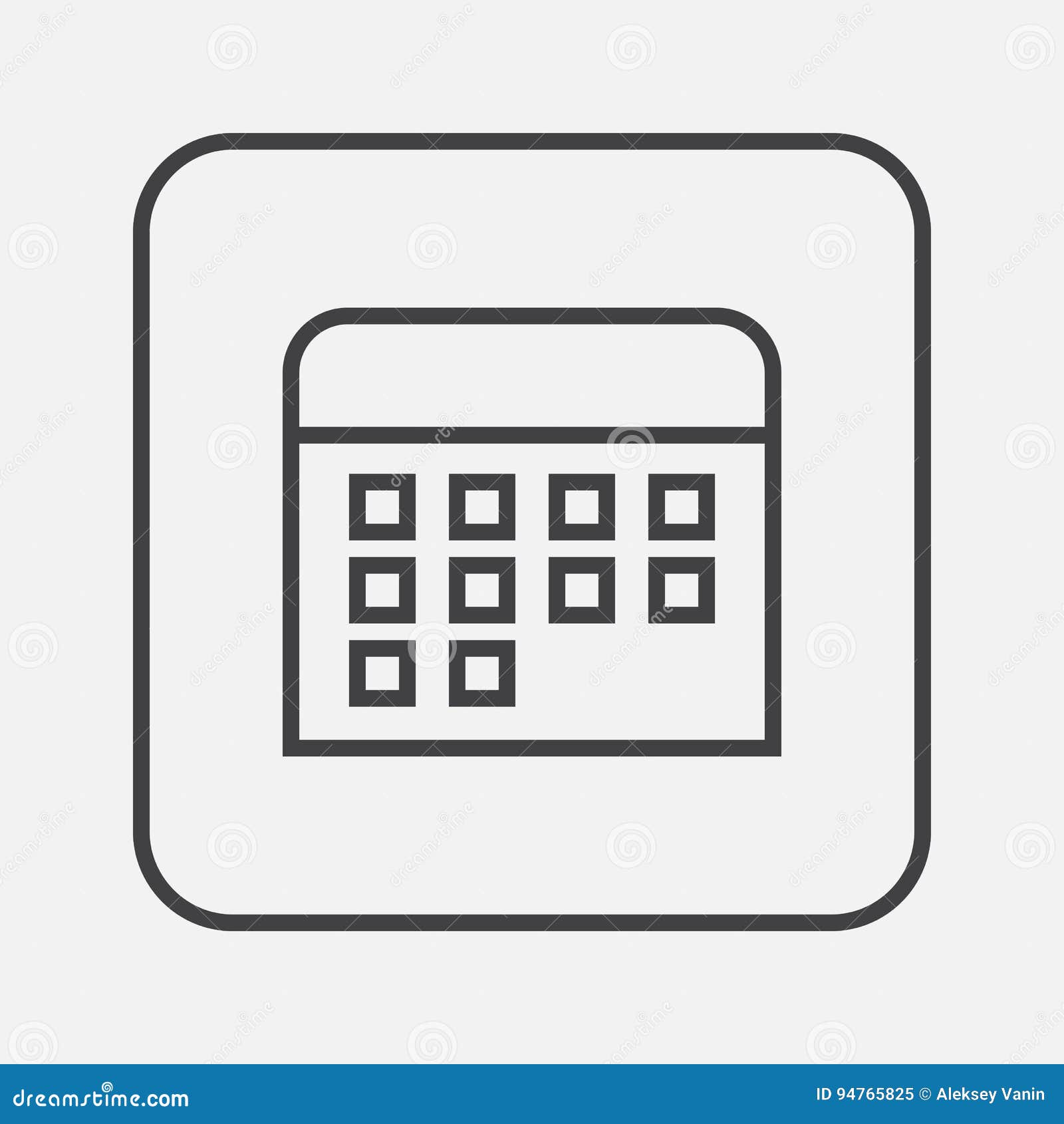 Calendar Icon Vector Isolated on Grey. Stock Vector - Illustration of ...