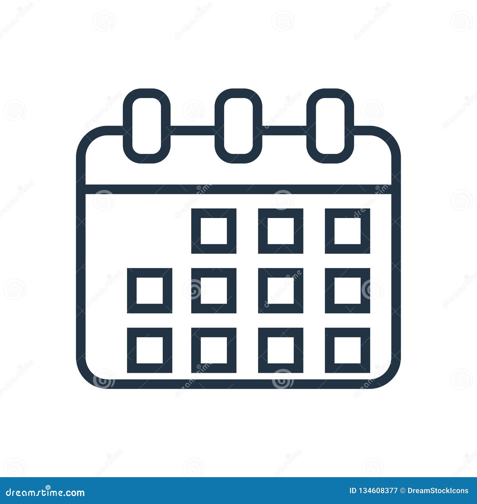 Calendar Icon Vector Isolated on White Background, Calendar Sign Stock ...