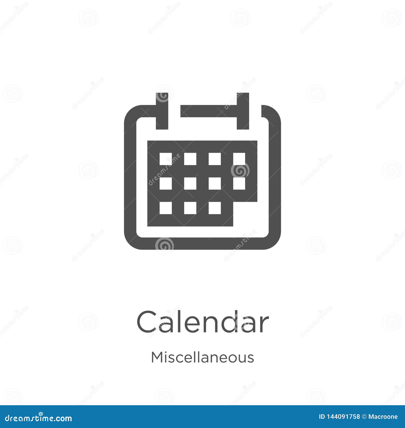 Calendar Icon Vector from Miscellaneous Collection. Thin Line Calendar ...