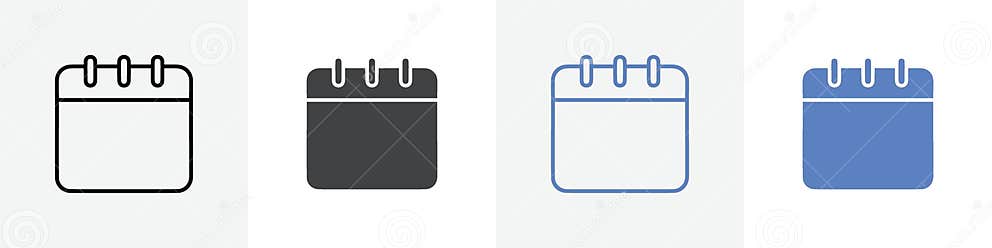 Calendar Icon Vector Set Use for Web Stock Vector - Illustration of ...