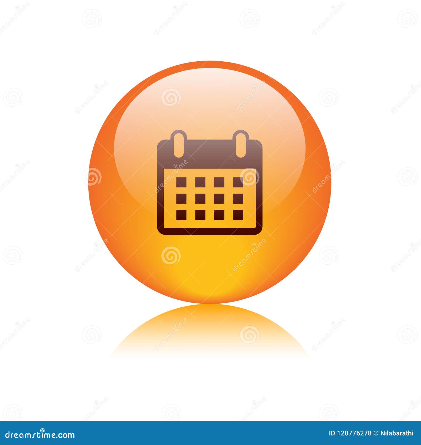Calendar Icon Web Button Round Stock Illustration - Illustration of ...