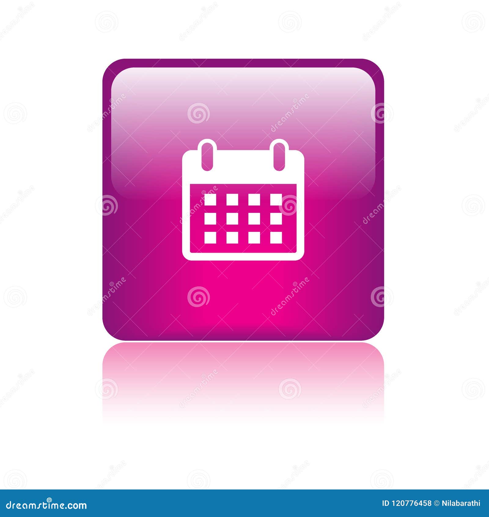 Calendar Icon Web Button Square Stock Illustration - Illustration of ...