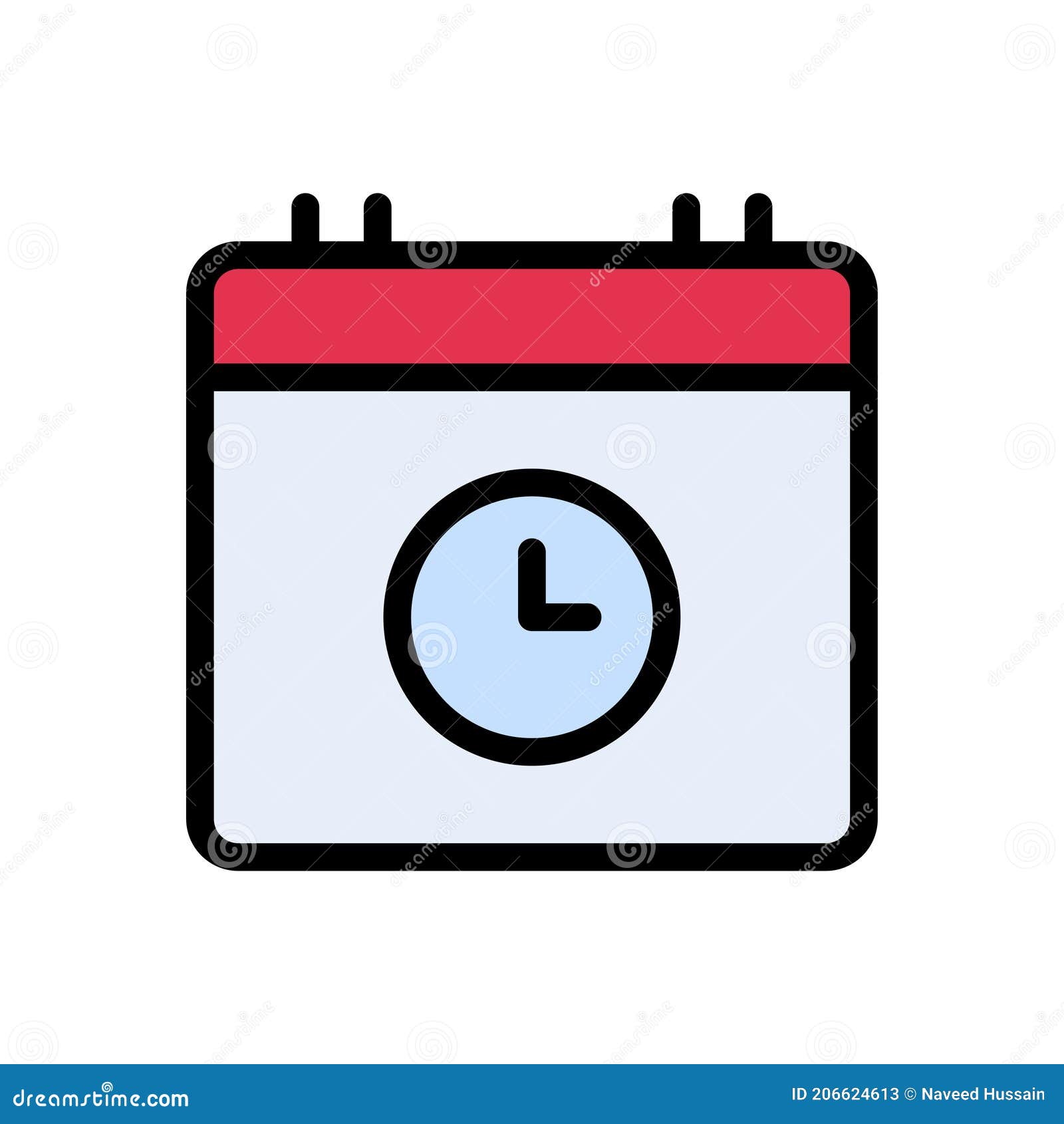 Calendar Vector Color Line Icon Stock Vector - Illustration of schedule ...