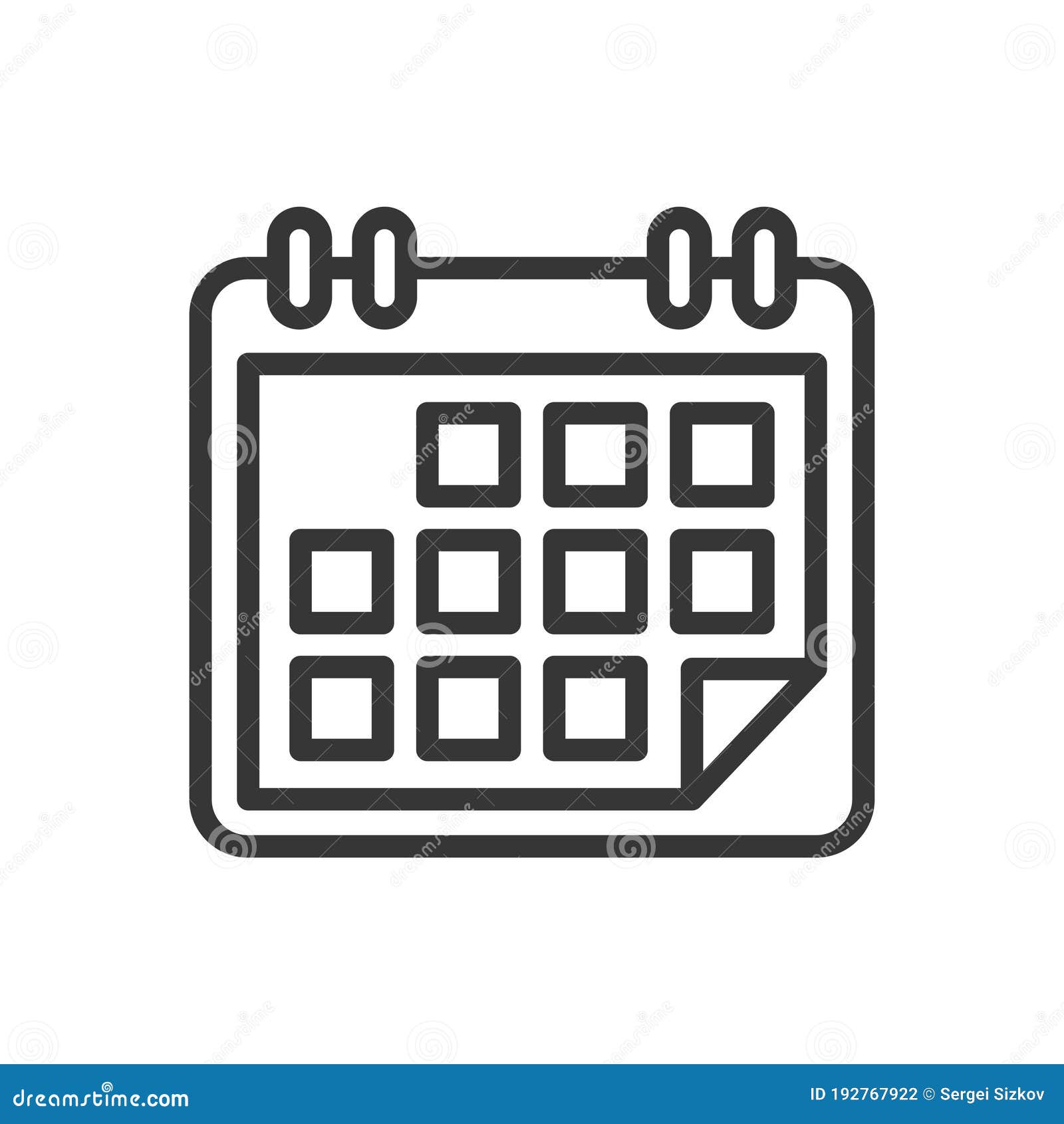 Calendar Icon on White Background. Line Style Vector Stock Vector ...