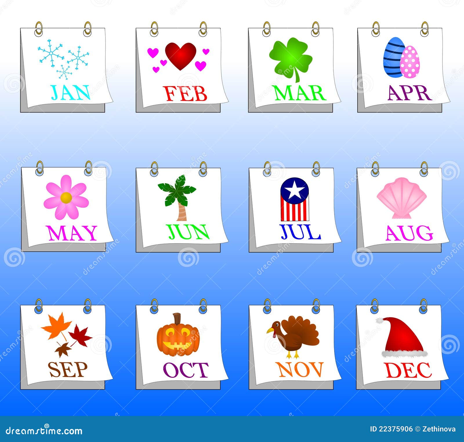 Calendar Icons Royalty Free Stock Image - Image: 22375906
