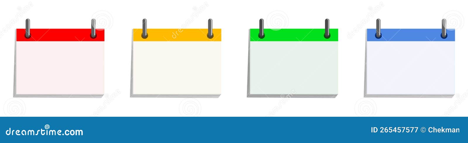 Calendar Icons. Set of Colored Calendars Stock Vector - Illustration of ...
