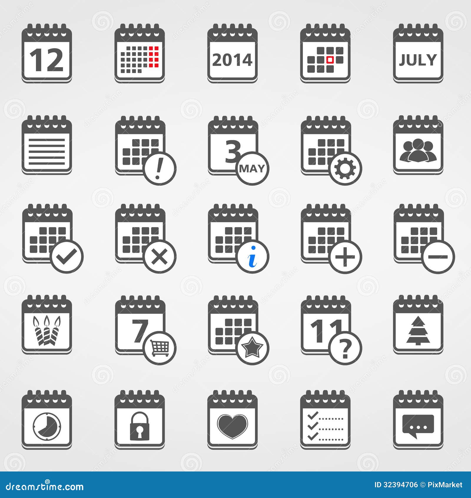 Calendar Icons stock illustration. Illustration of business - 32394706