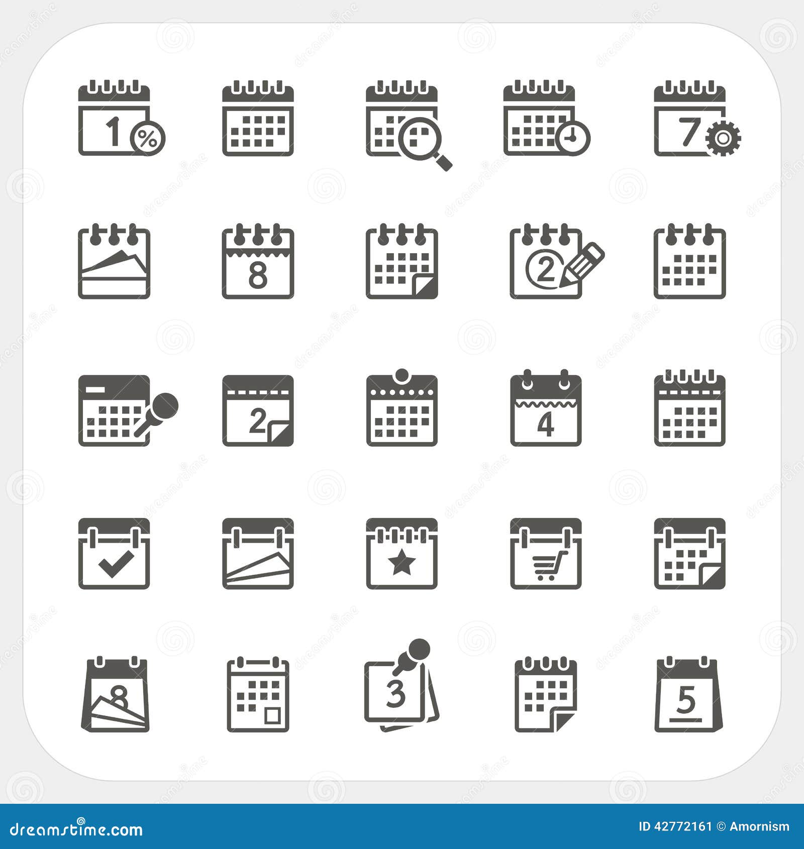 Calendar icons set stock vector. Illustration of template - 42772161