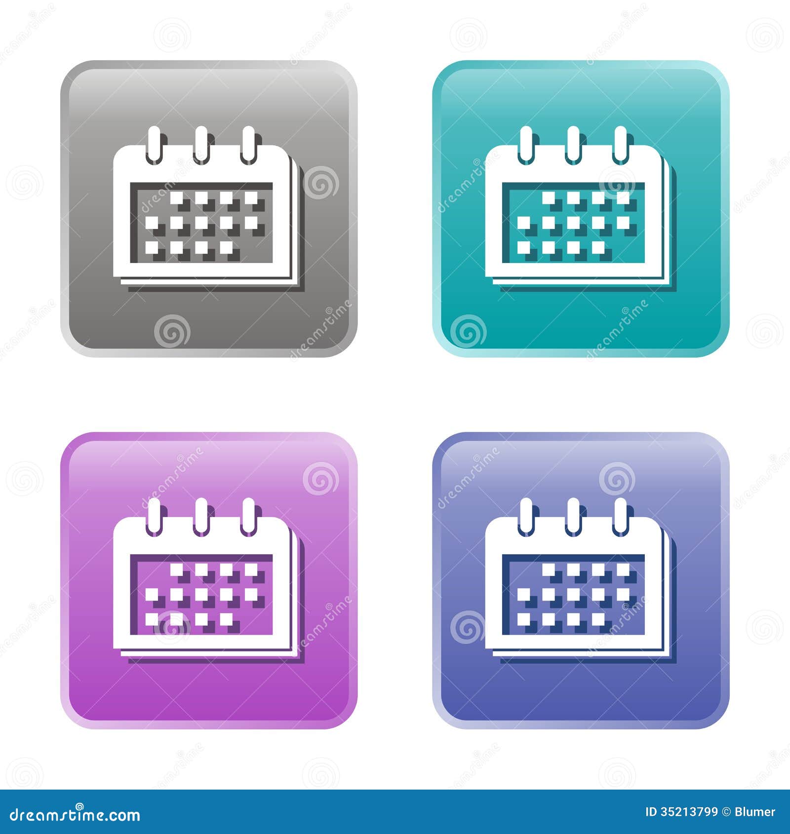 Calendar icons stock vector. Illustration of violet, blue - 35213799