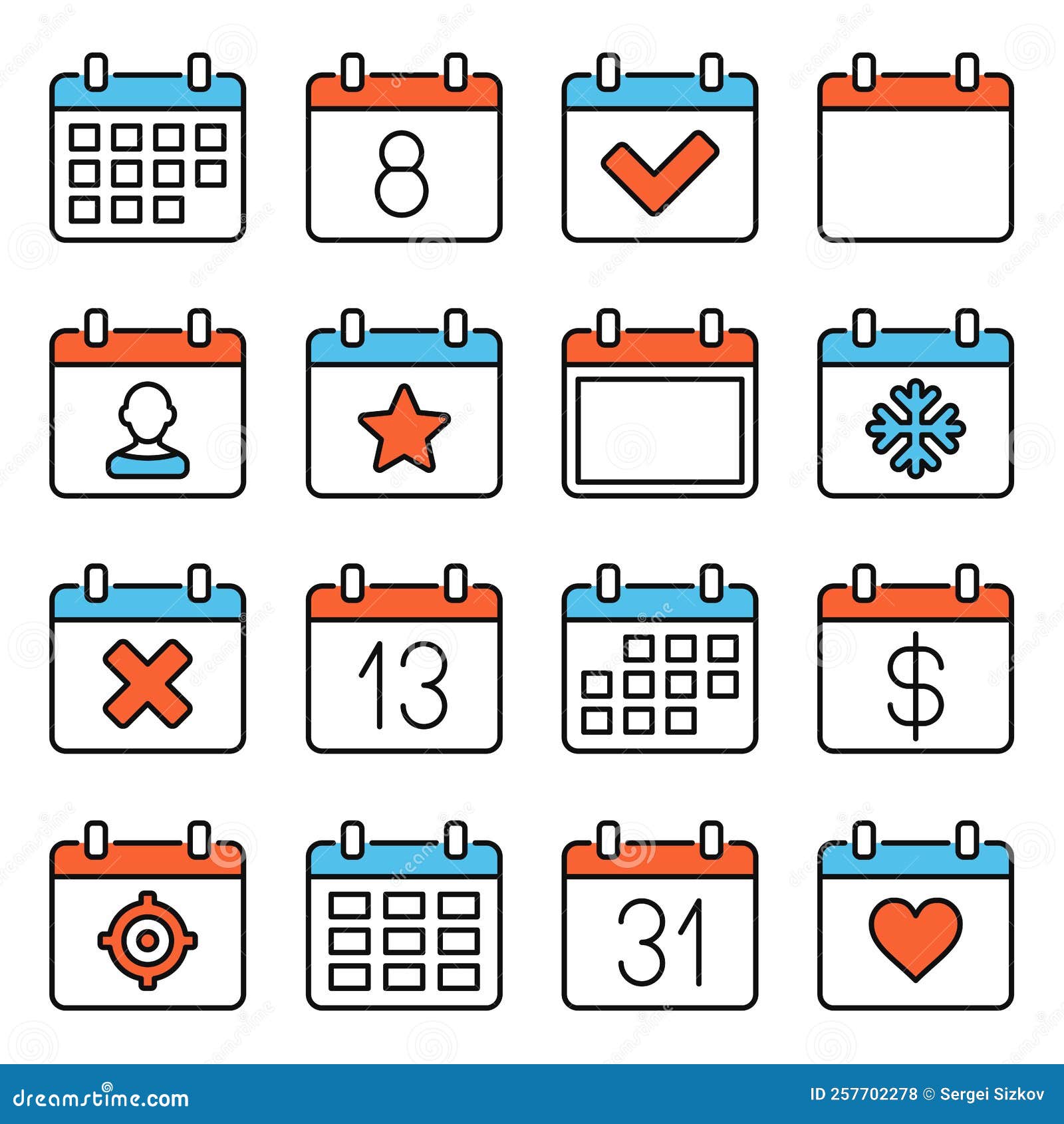 Calendar Icons Set on White Background. Vector Stock Vector ... Calendar Icons Set on White Background. Vector Stock Vector ...