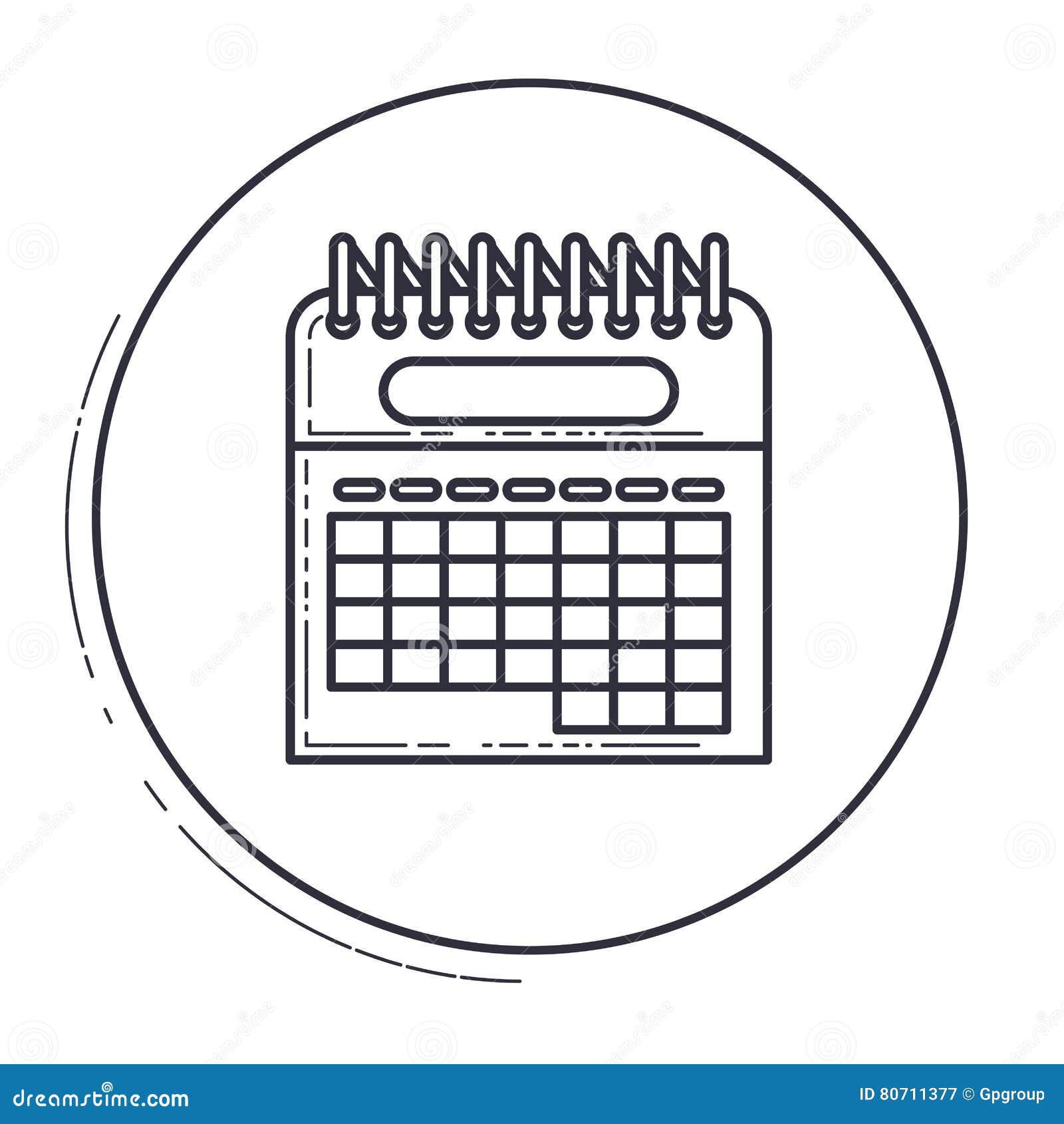 Calendar Inside Circle Design Stock Vector - Illustration of planning ...