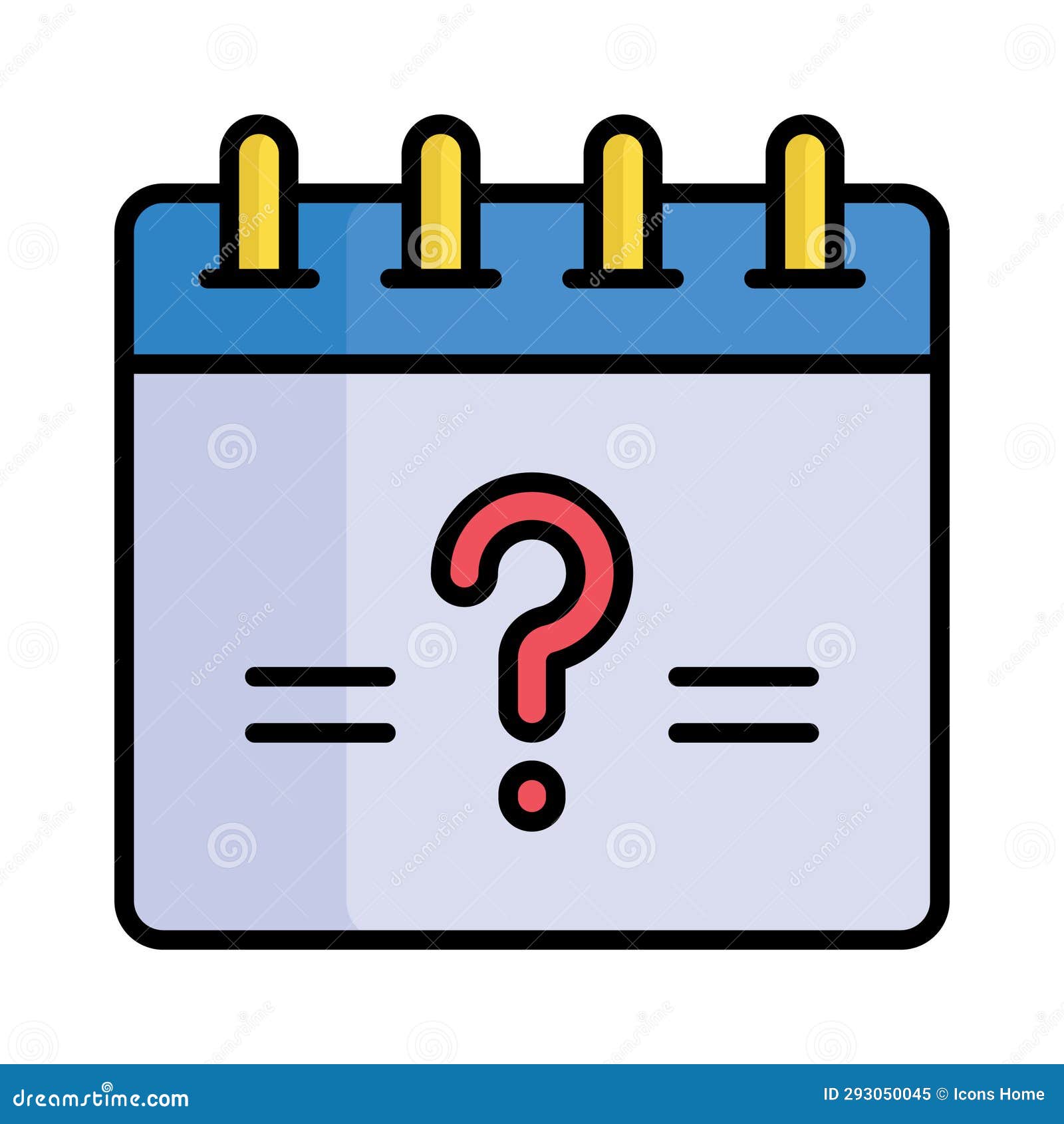 Calendar with Interrogation Symbol Ready To Use Vector Stock ...