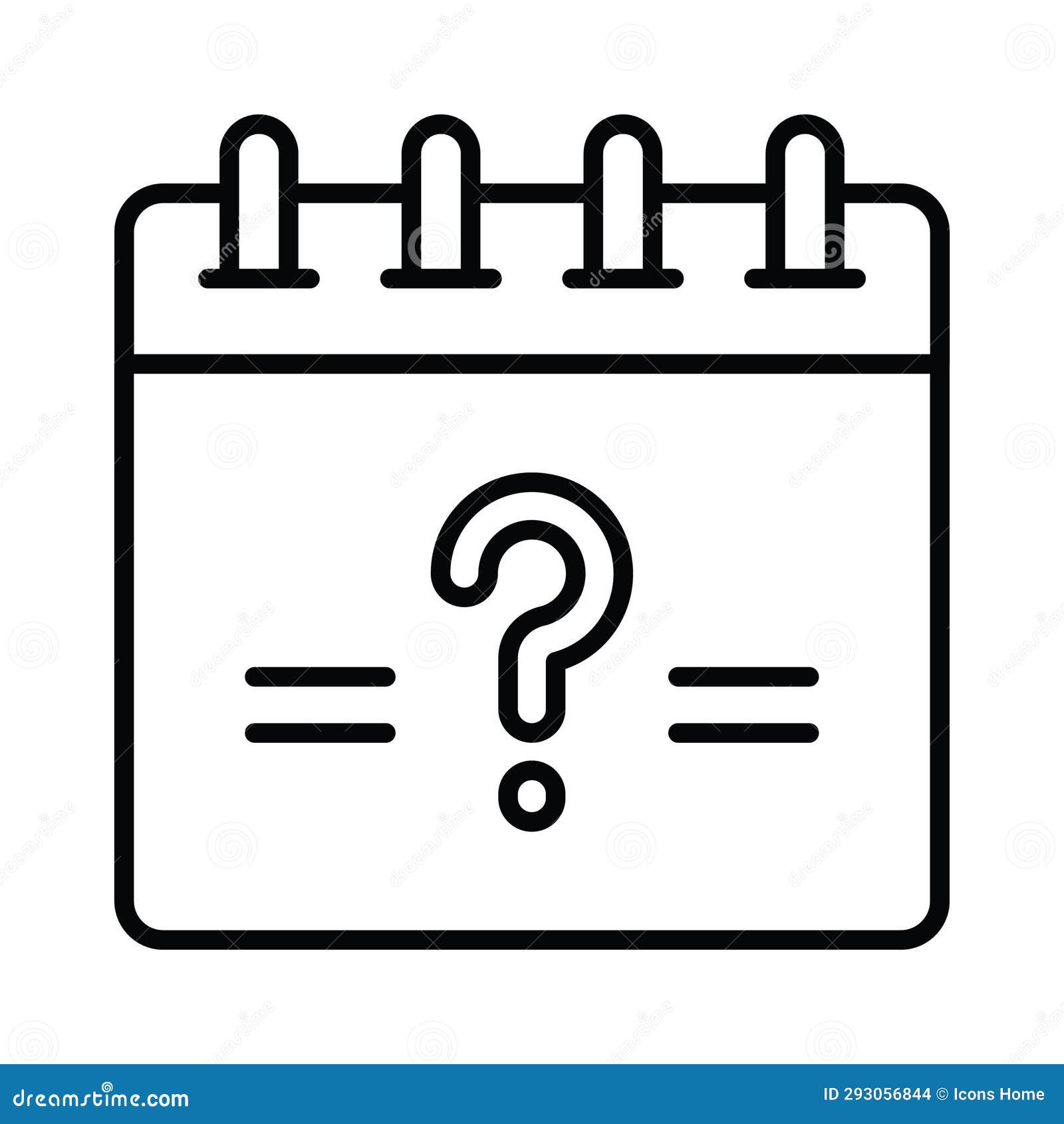 Calendar with Interrogation Symbol Ready To Use Vector Stock ...
