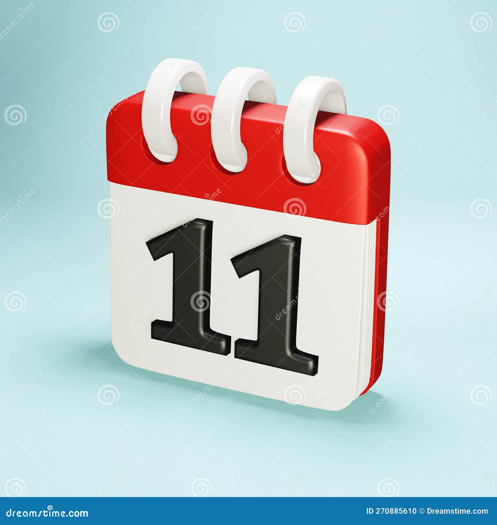 Daily 11th Calendar Isolated 3d Render Icon Illustration Stock ...