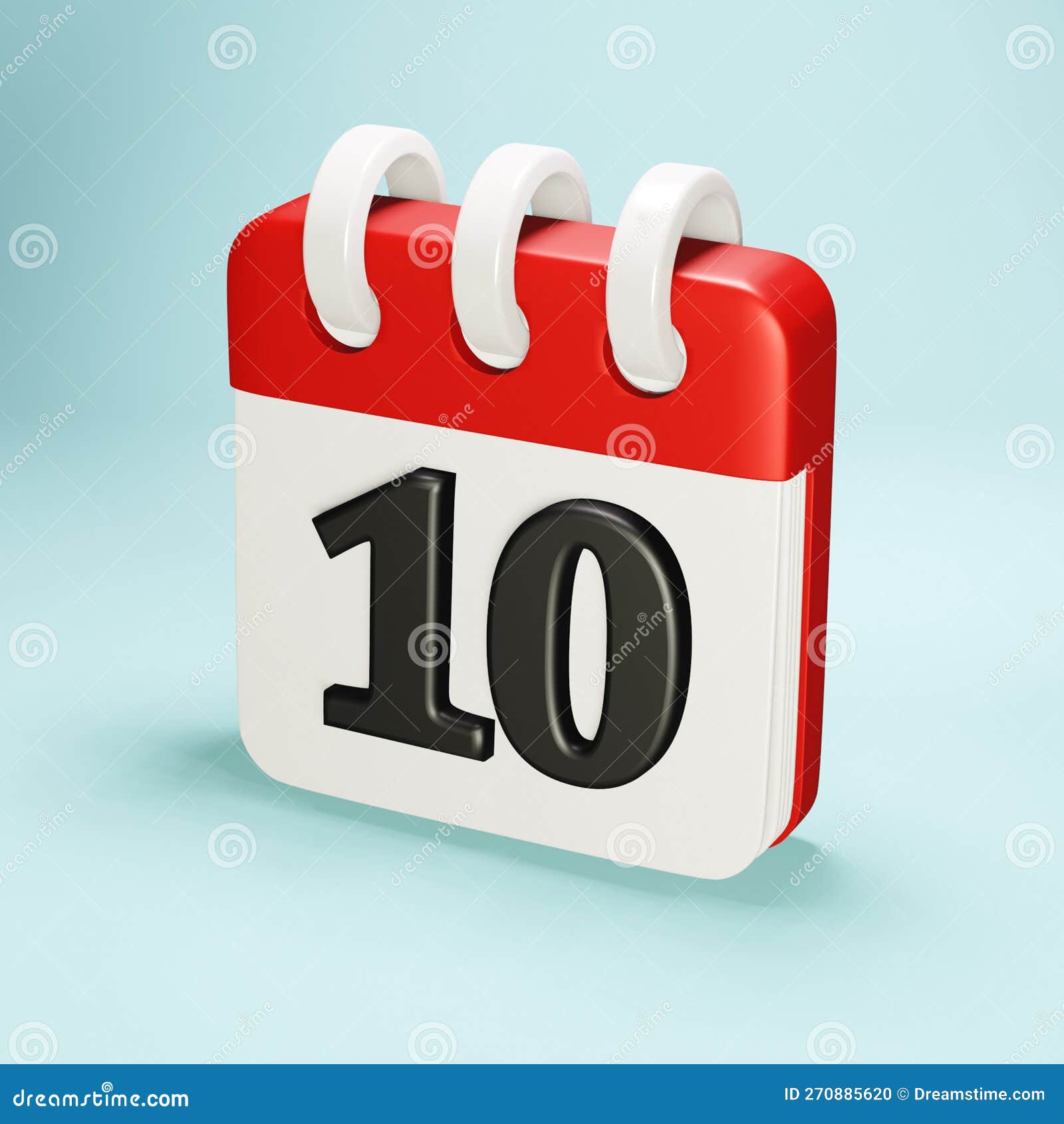 Daily 10th Calendar Isolated 3d Render Icon Illustration Stock ...