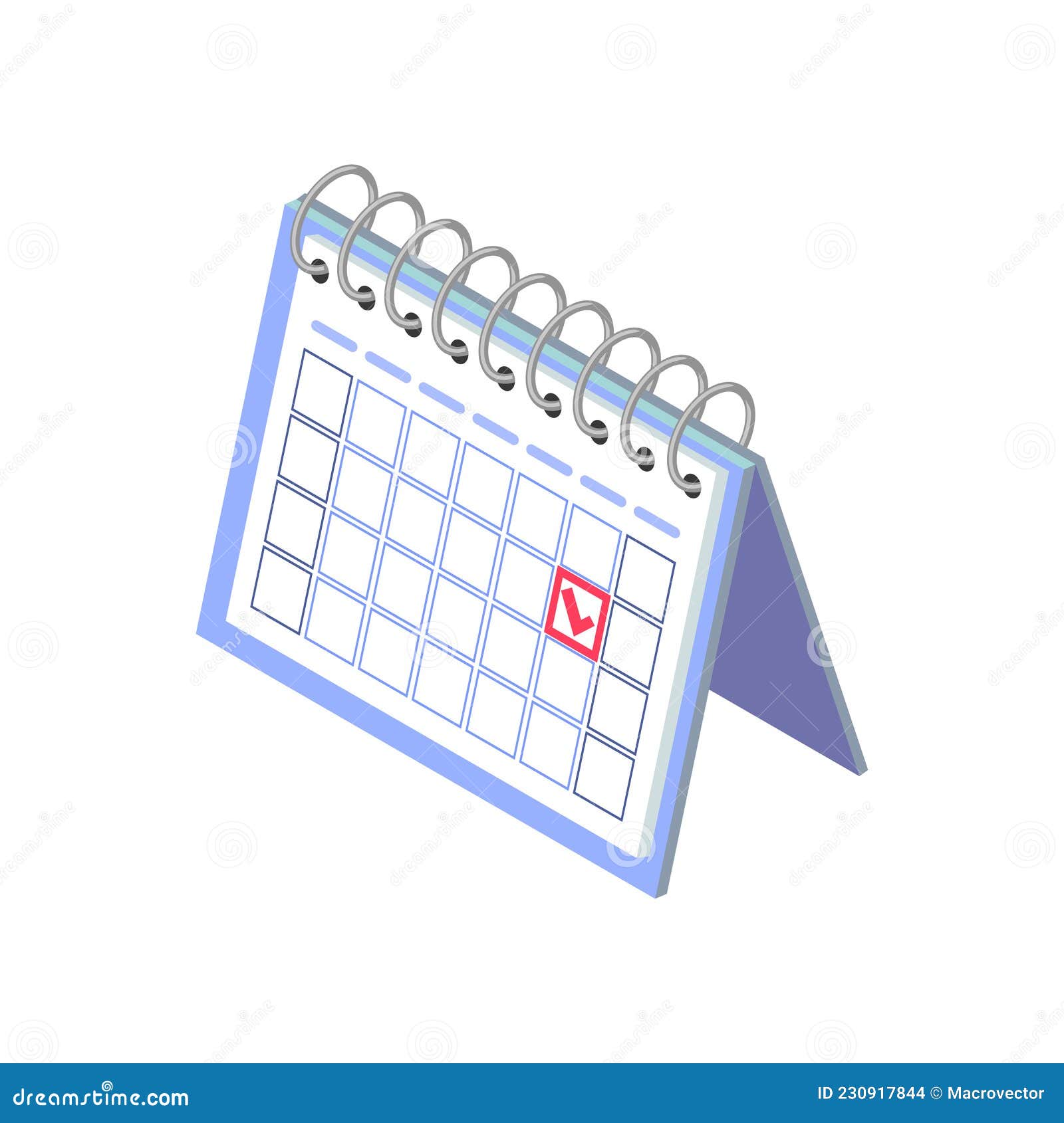 Calendar Isometric Icon stock vector. Illustration of planner - 230917844