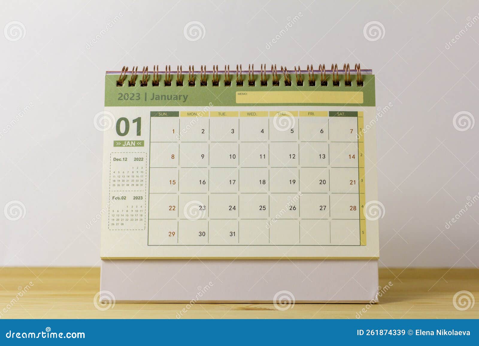 The Calendar for January 2023 is on the Table. Stock Image - Image of ...
