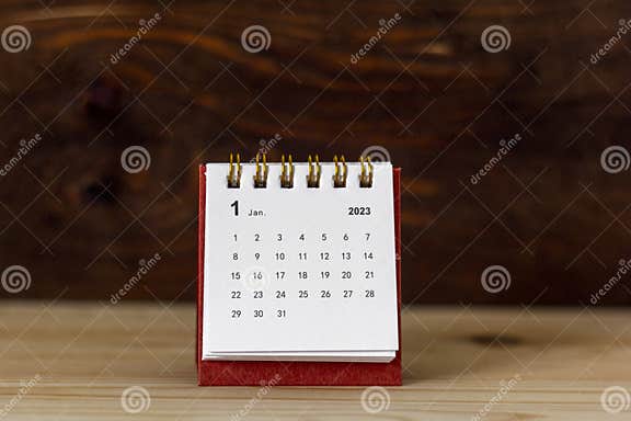 The Calendar for January 2023 is on the Table. Stock Image - Image of ...