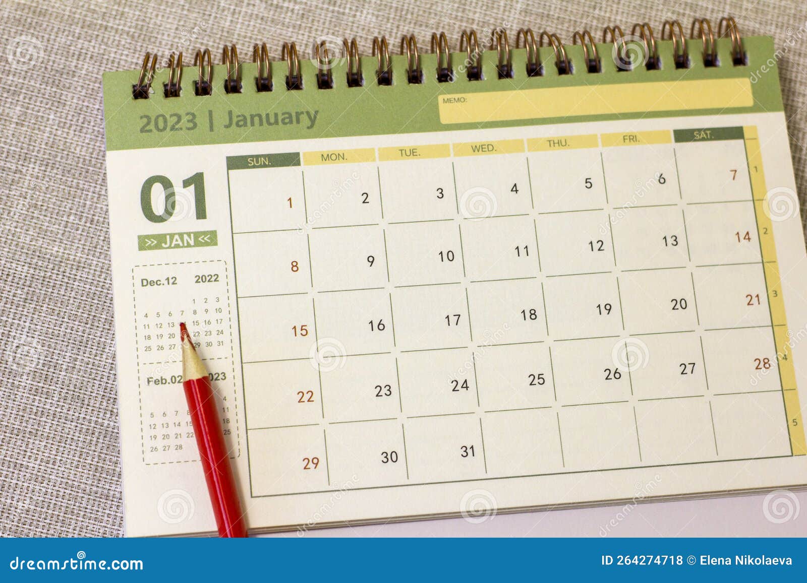 The Calendar for January 2023 is on the Table. Stock Photo - Image of ...