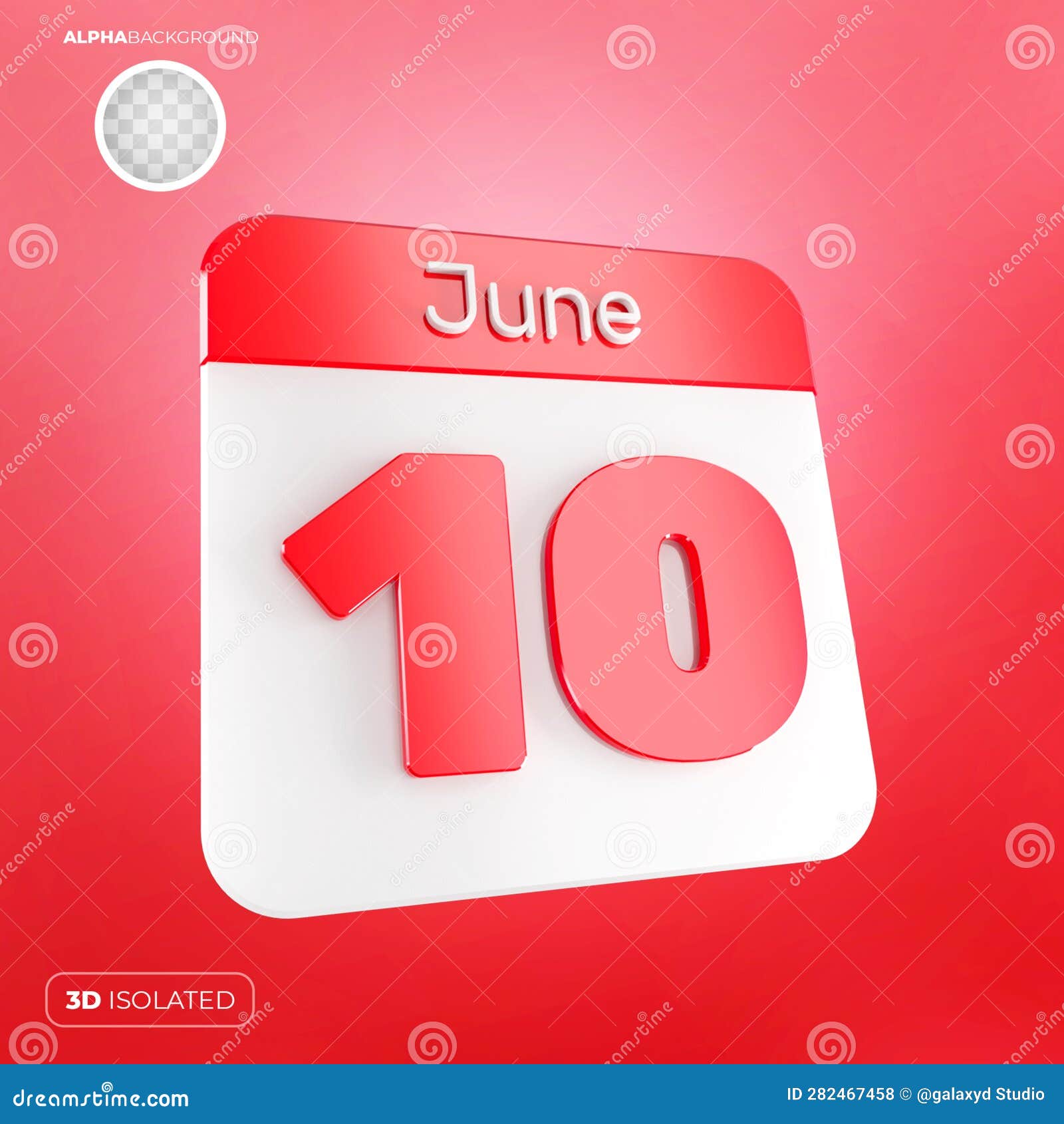 Calendar 10 June 3d Premium Psd Stock Vector - Illustration of text ...