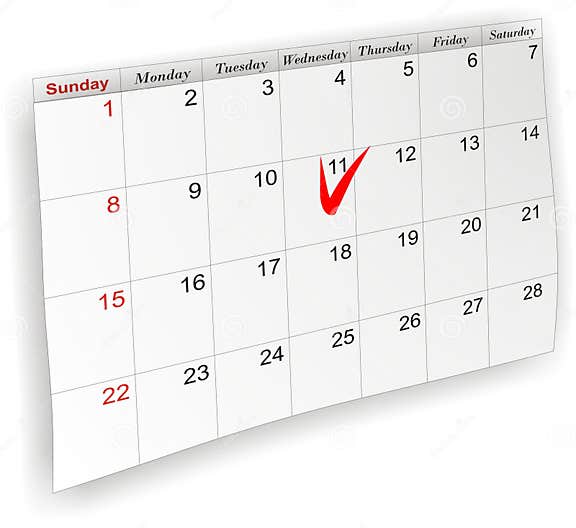 Calendar labeled stock vector. Illustration of week, wednesday - 8490302