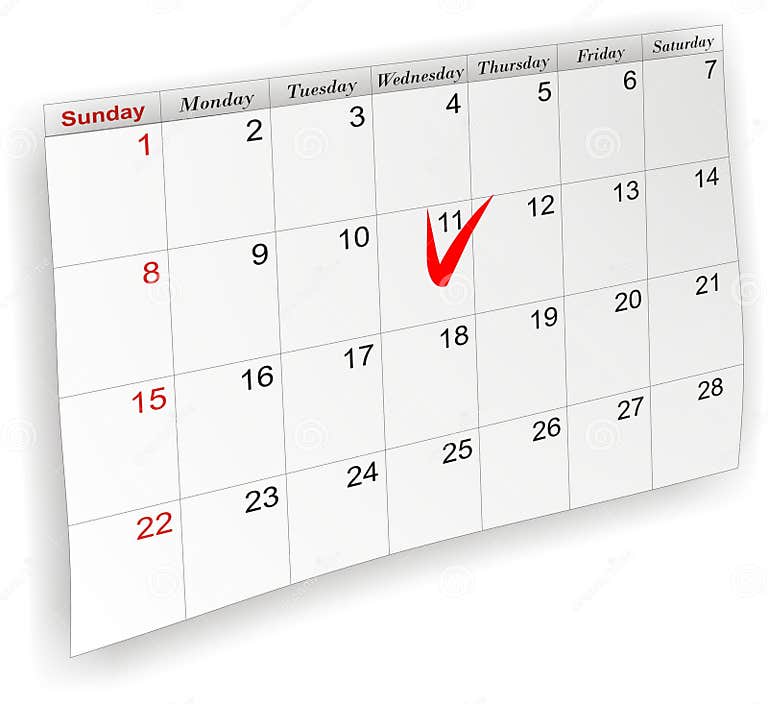 Calendar labeled stock vector. Illustration of week, wednesday - 8490302