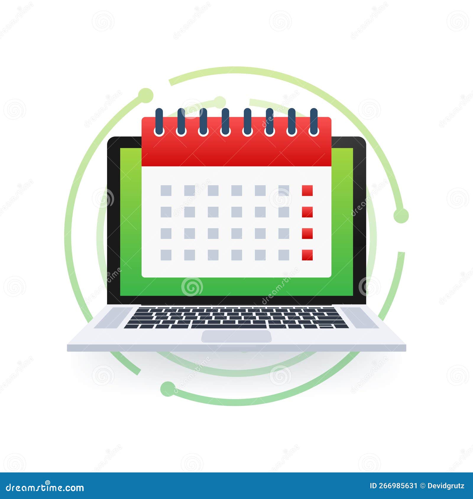 Calendar on Laptop Computer Screen. Event Planning. Schedule Concept ...