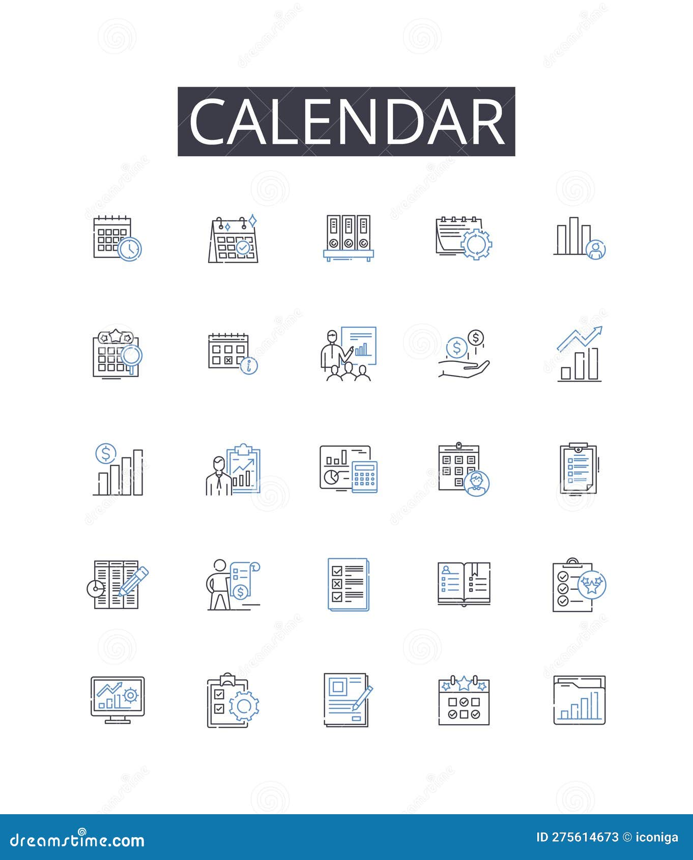 Calendar Line Icons Collection. Expertise, Proficiency, Capability ...