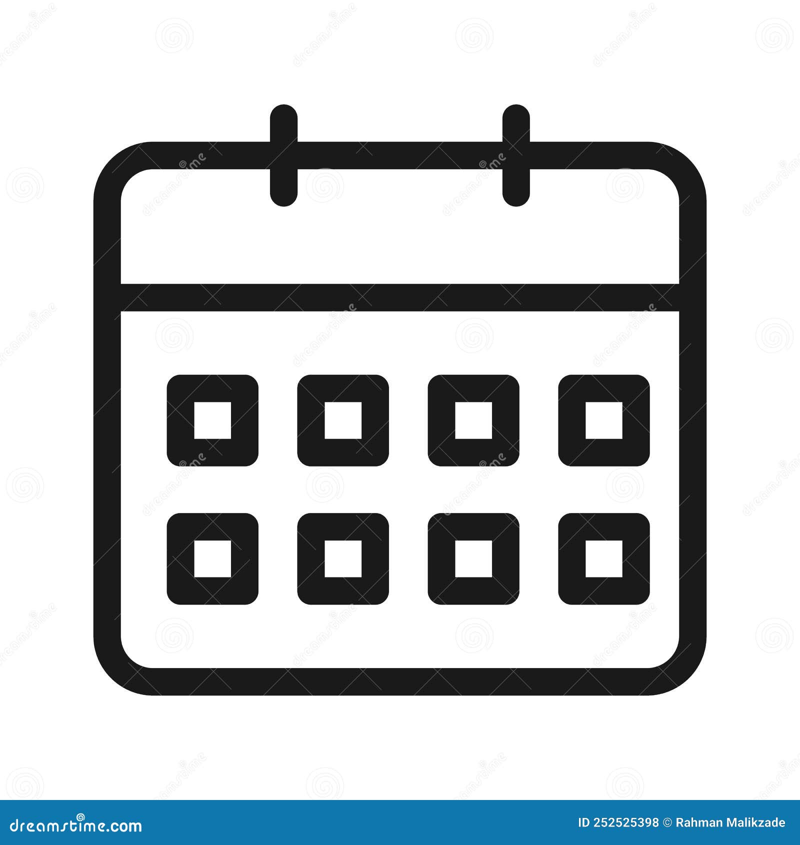 Calendar Line Vector Icon. Outline Style Vector Illustration Stock ...