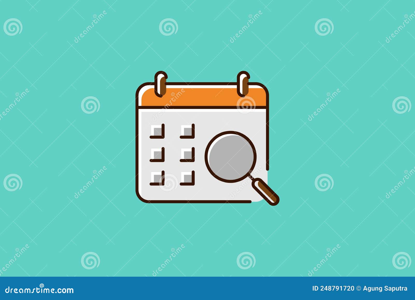 Calendar and Magnifying Glass Icon Vector Design Stock Vector ...