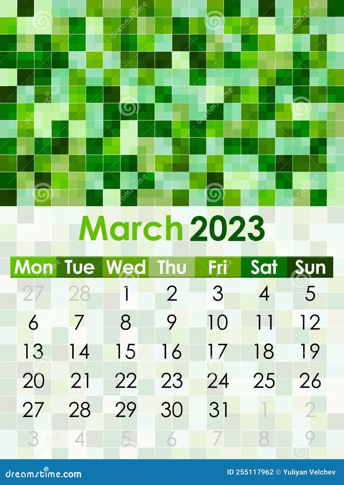 March 2023 Template- Desk Calendar 2023 Year Template, Wall Calendar ...