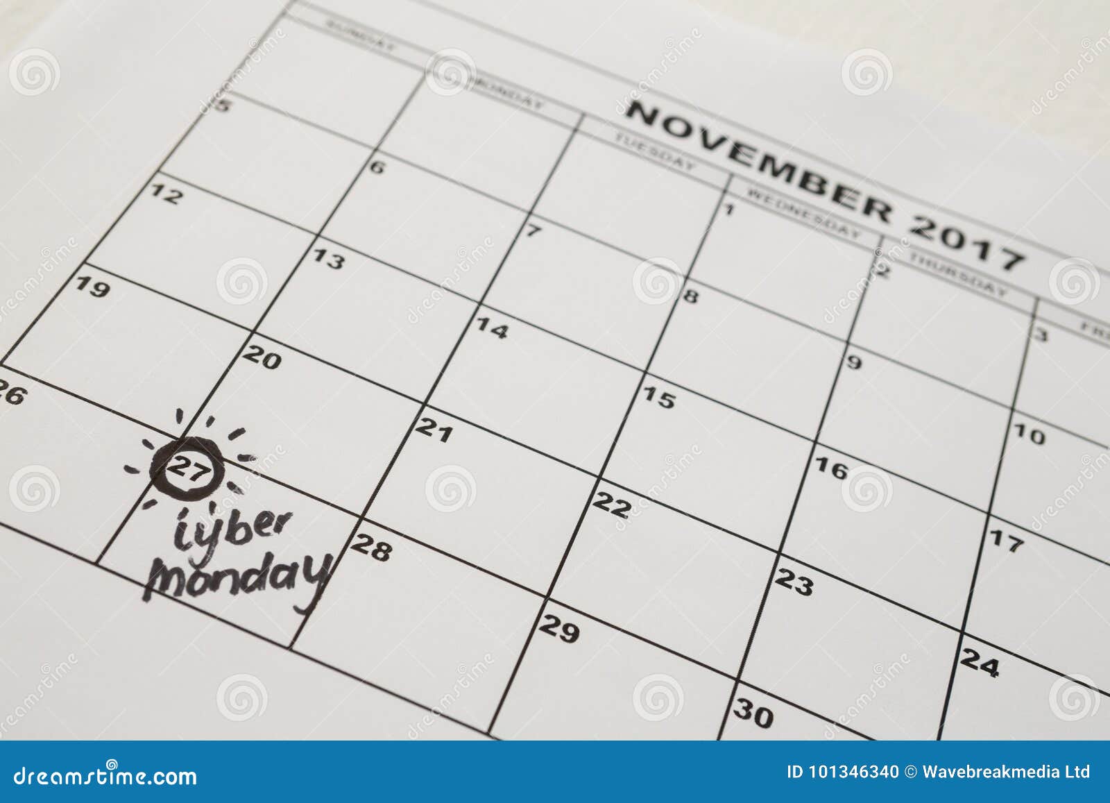 Calendar with marked date stock photo. Image of festival - 101346340