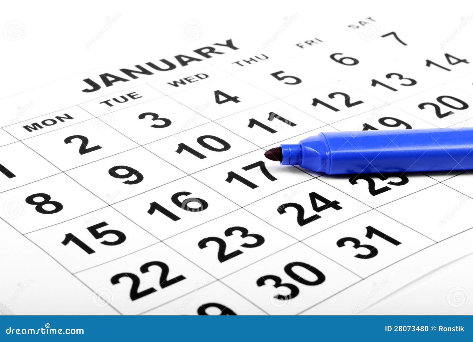 Calendar and a marker stock photo. Image of organizer - 28073480