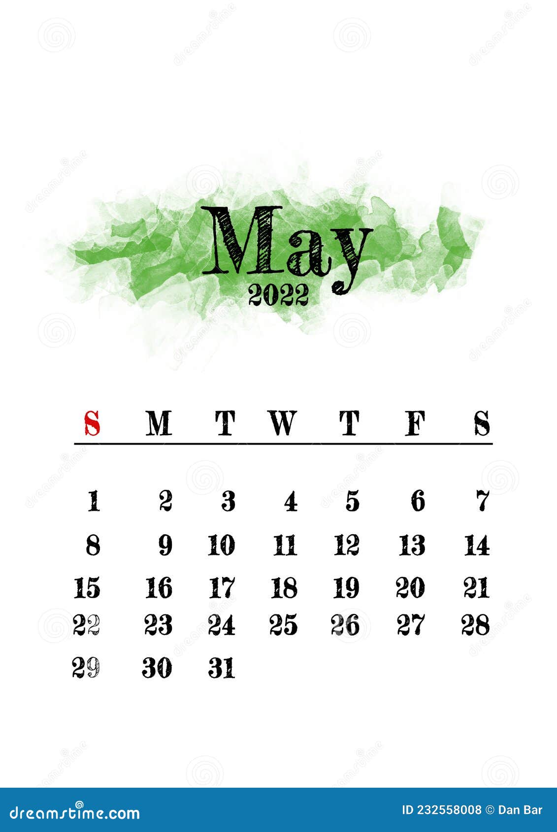 2022 calendar - May stock illustration. Illustration of color - 232558008